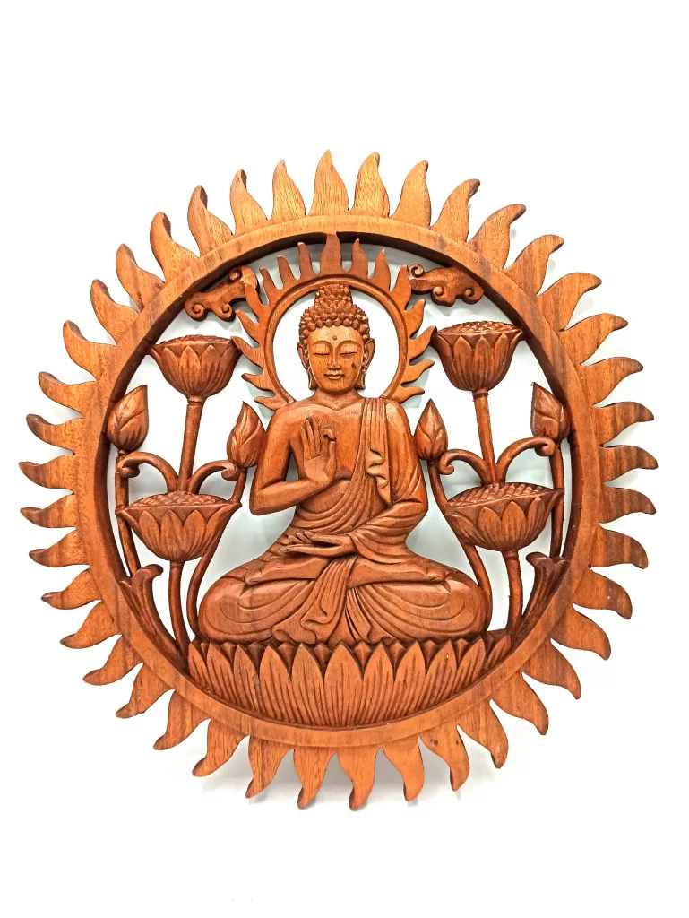 Buddha & Lotus Panel - 40cm - Onyx Dragon